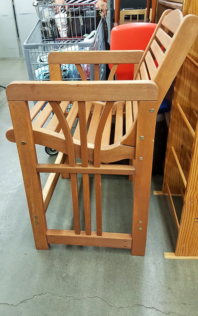 This wooden chair isn't just furniture – it's potential. With a little TLC, it could be the statement piece your dining room has been missing.