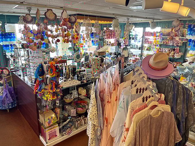 The gift shop offers a chance to take home a piece of Galveston—because memories fade but that seashell wind chime will last forever.