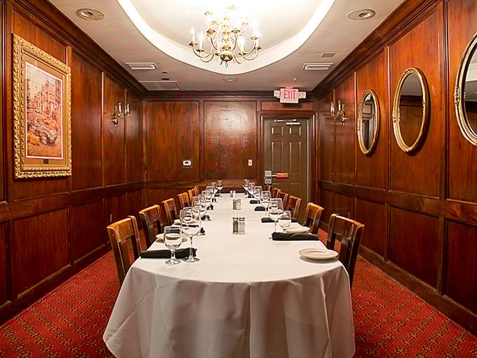 The private dining room where family celebrations become legendary and business deals get sealed with a handshake and another bottle of Cabernet.