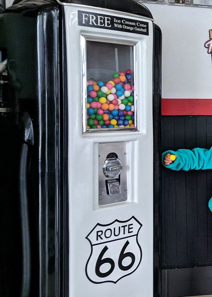 The gumball machine—childhood joy preserved in glass and metal. Some treasures cost just a quarter and deliver pure, uncomplicated happiness.