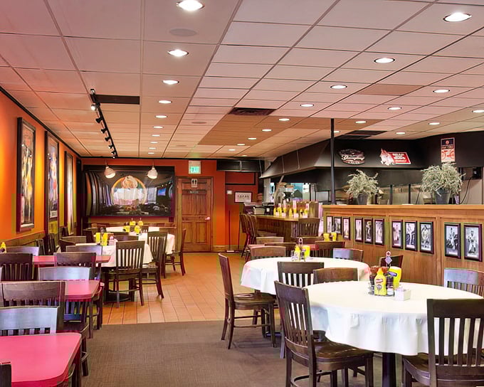 The dining room waits expectantly for the lunch rush—those tables have witnessed more food joy than most therapists hear confessions.