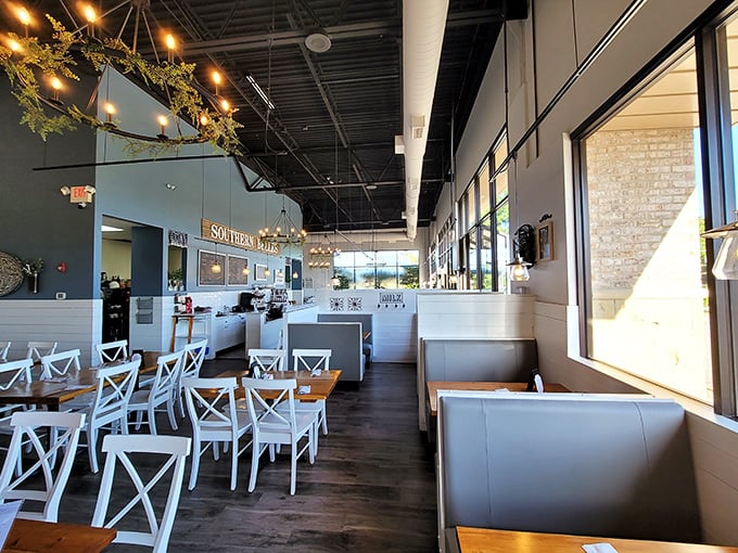 High ceilings, natural light, and thoughtful design create a space where lingering over that second cup of coffee feels not just allowed, but encouraged. 