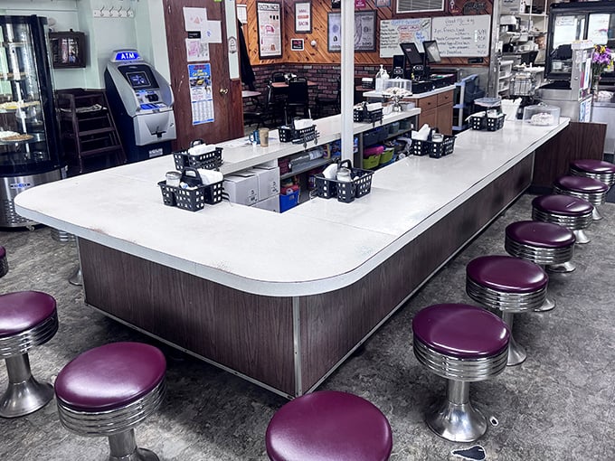 The heart of Southpoint's operation—a counter where breakfast magic happens and coffee refills appear before you even ask.