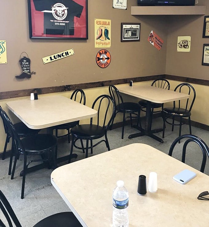No-frills dining at its best—these tables have witnessed countless moments of sandwich-induced joy and the satisfied silence of happy eaters.