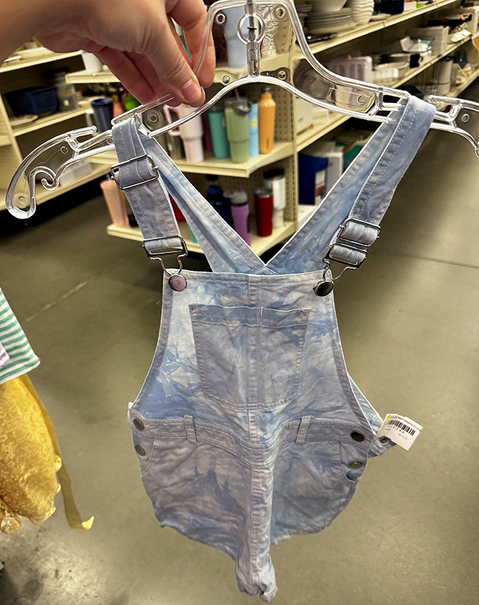 Tiny overalls waiting for their next adventure—proof that style starts young and doesn't have to break the college fund.