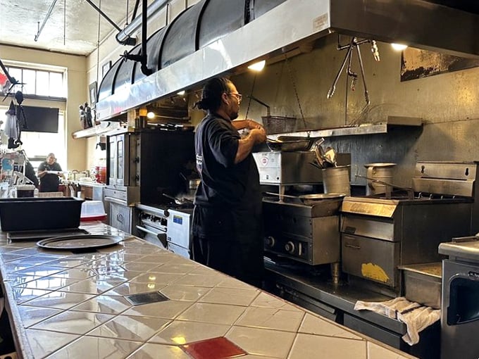 Where the magic happens: a kitchen that proves great food doesn't need fancy equipment—just skilled hands and recipes passed down with love.