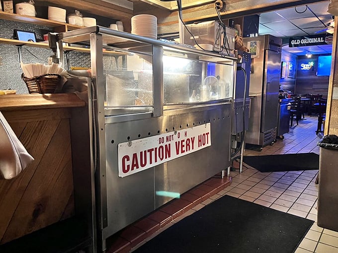 "CAUTION VERY HOT" might as well describe everything about this kitchen. Where the magic happens, one roast at a time.