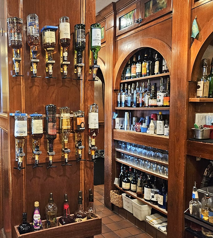 Not so much a liquor selection as a library of spirits – each bottle telling its own story of distillation, aging, and the promise of memorable evenings.