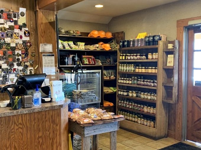 The country store section offers take-home treats. Because the only thing better than eating here is bringing a taste of it back home.