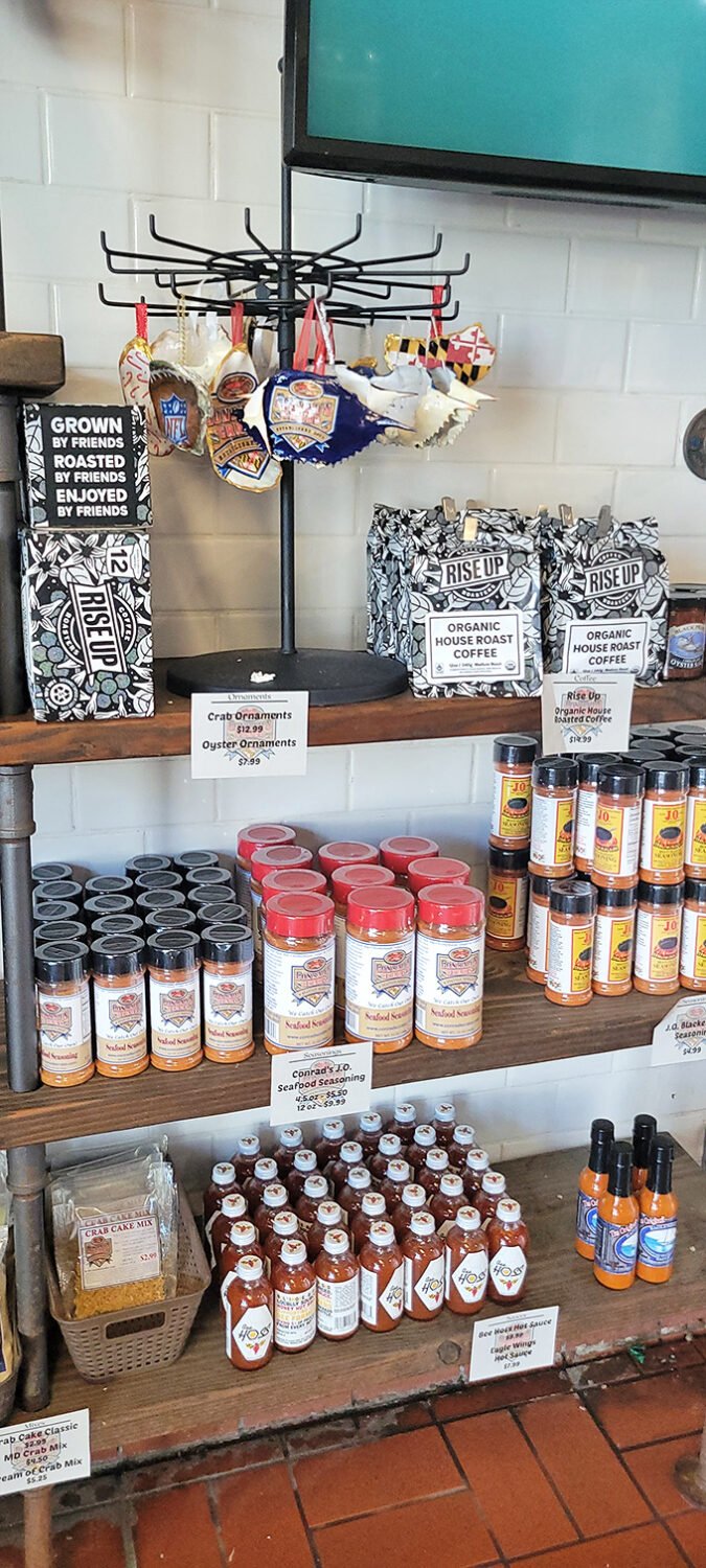 Beyond just seafood, Conrad's offers the accessories for your Maryland lifestyle—spices, sauces, and coffee to fuel your next crab-picking marathon.