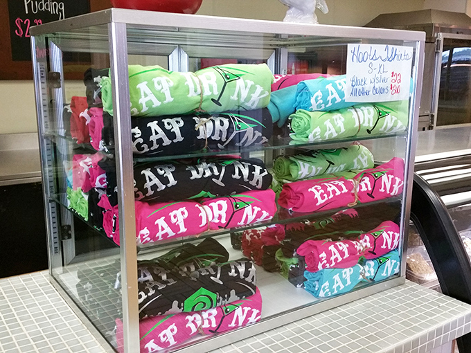 Hoots merch on display – because sometimes a t-shirt is the only appropriate souvenir when your clothes still smell deliciously of smoke.