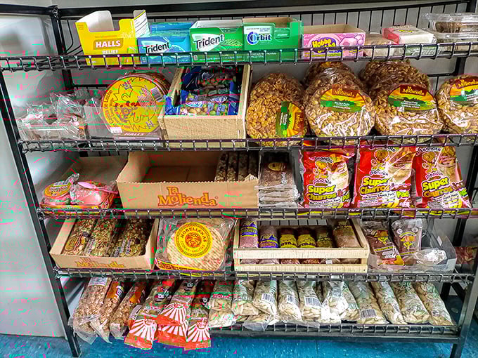 The snack aisle – where Mexican treats meet American classics in a cross-cultural conversation that speaks the universal language of crunch and salt.