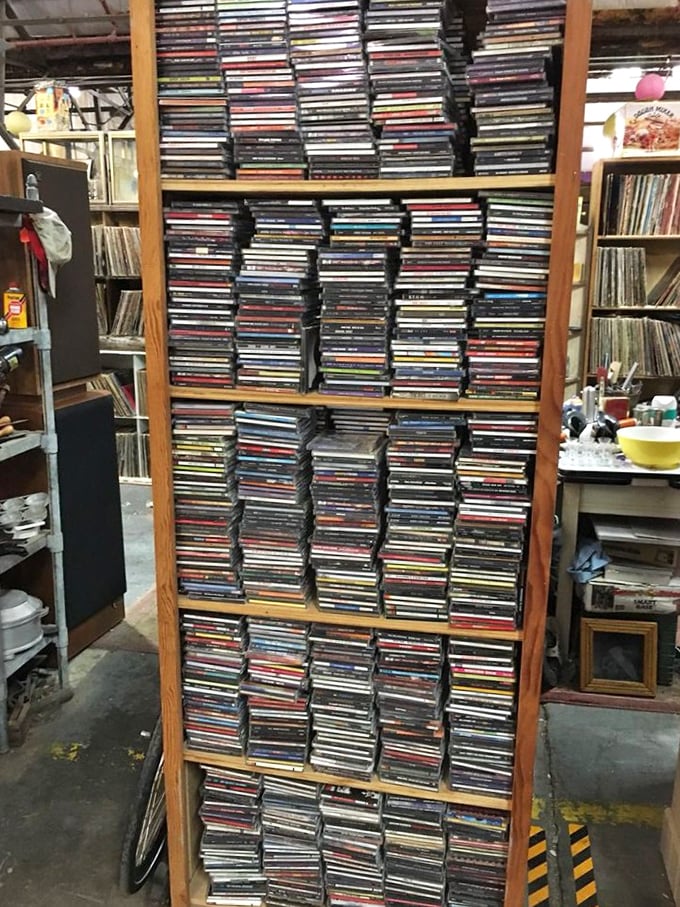 Music lovers rejoice! This CD tower is the physical manifestation of your Spotify playlist—before streaming made everything so conveniently invisible.