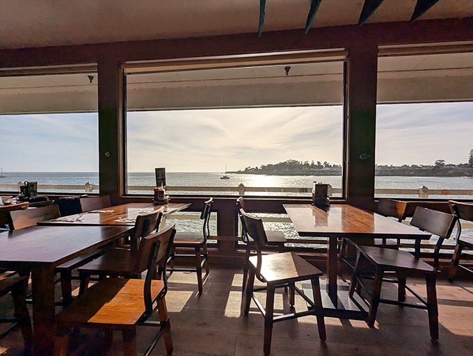 Those aren't just windows – they're living paintings of Monterey Bay that change with every passing cloud and tide.