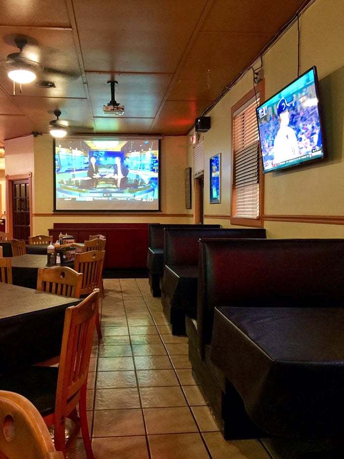 The dining area feels like Thanksgiving at your favorite relative's house – if that relative happened to be a barbecue savant.