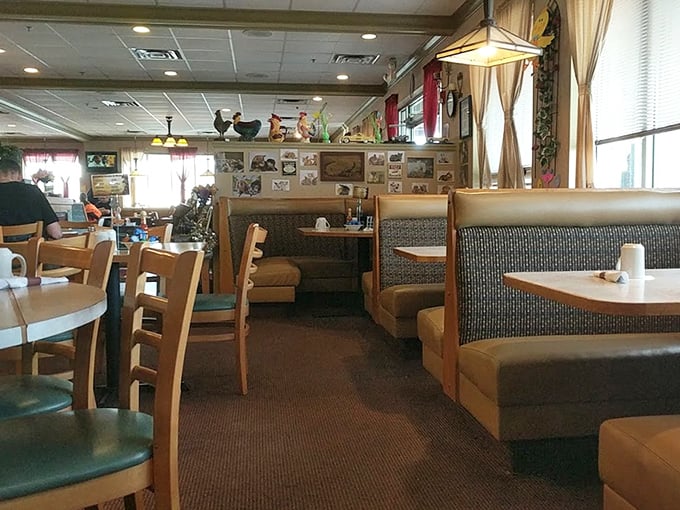 Cozy booths where family secrets are shared, weekend plans are made, and the question "Are you going to finish that?" is always relevant.