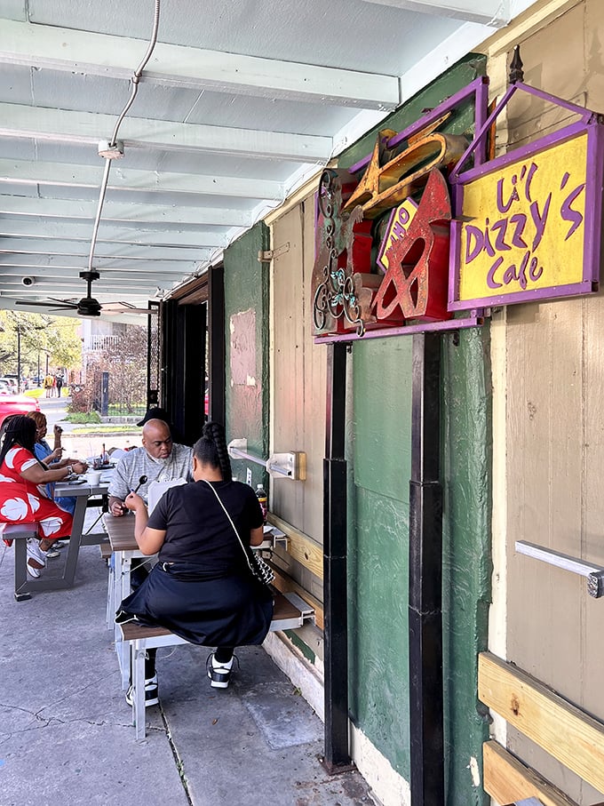 Outdoor seating that feels like dining at a friend's porch—if your friend happened to make the best Creole food in Louisiana.