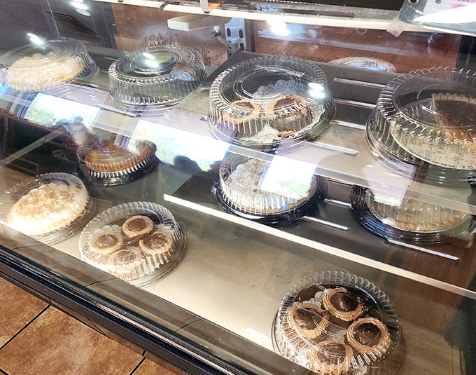 The dessert case—where willpower goes to die and diet plans are postponed until tomorrow, or possibly next Monday.