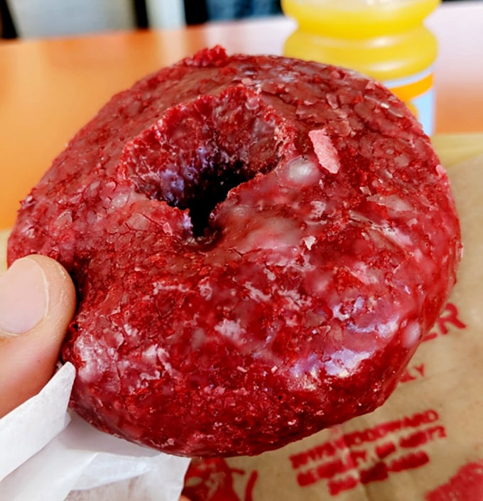 The red velvet donut—dressed for a night out but perfectly acceptable for breakfast. Don't let anyone tell you otherwise.