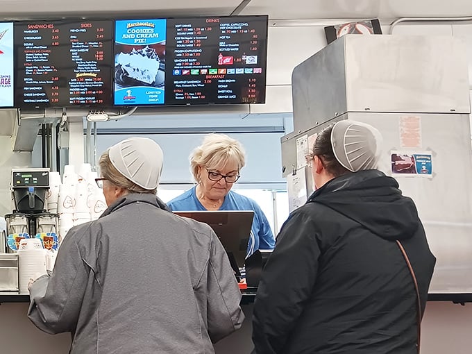 The ordering counter—where dreams come true, calories don't count, and decisions about whether to add pie to your order are always answered with "yes."