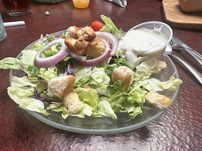 This isn't just a salad—it's the opening act that convinces you vegetables deserve respect before the main event arrives.