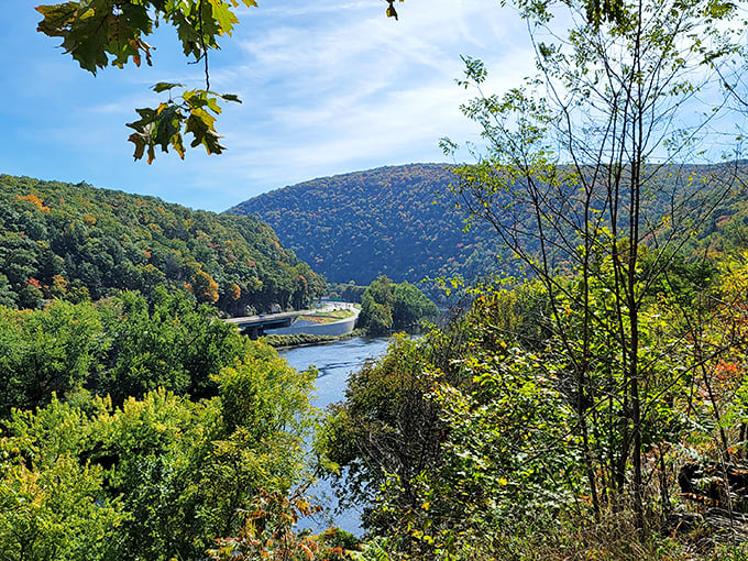 The Delaware Water Gap—where the river decided the mountain needed a dramatic makeover. Mother Nature's finest landscaping work.