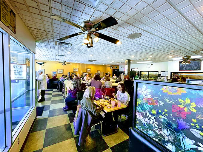 A full house at The Echo isn't just customers—it's a community gathering where strangers become neighbors over shared maple syrup.