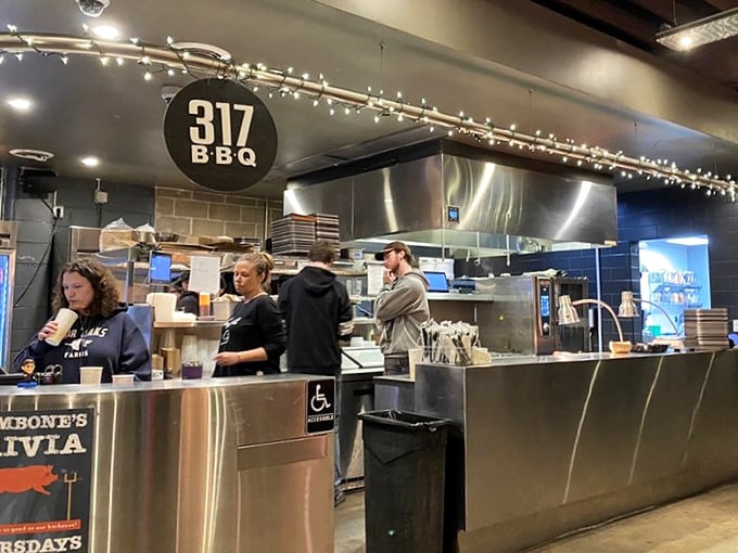 The open kitchen reveals the choreographed dance of barbecue professionals – each movement bringing you closer to meat nirvana.
