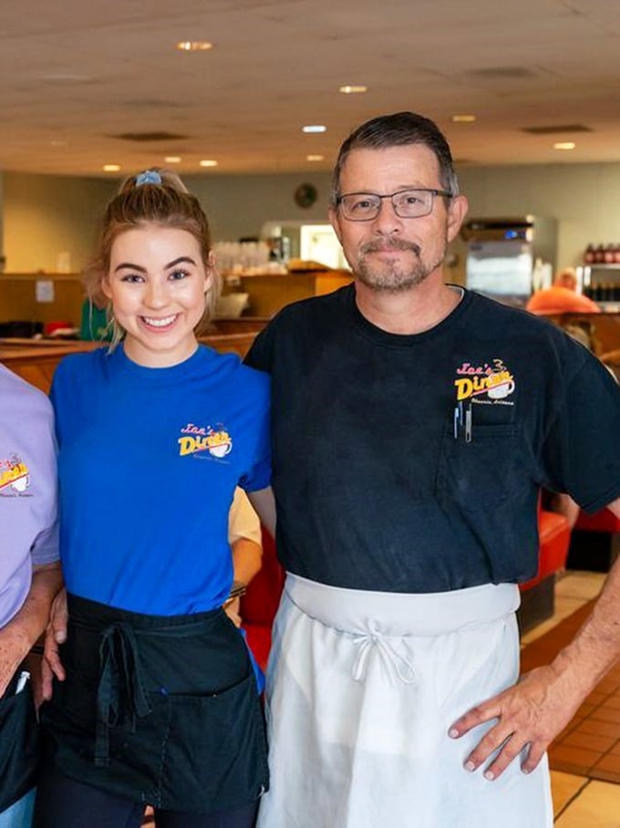 The heart and soul of any great diner – staff who wear their passion for good food and hospitality right alongside their Joe's Diner logo.