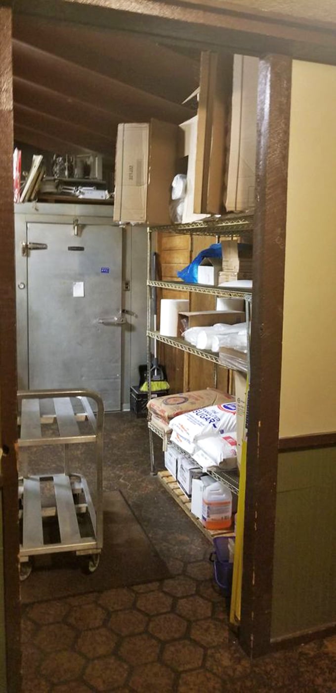 A glimpse into the kitchen's storage area – where the magic ingredients for homestyle cooking await their moment of glory.