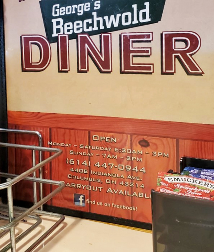 The sign that tells you everything you need to know – including that precious phone number you'll want to save for those "I need comfort food" emergencies.