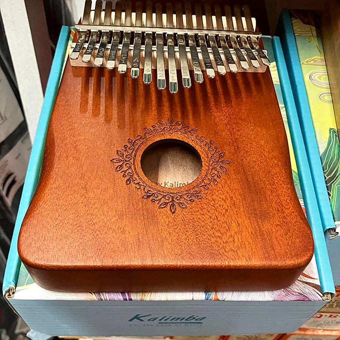This kalimba thumb piano offers musical meditation in a box, no talent required – just curiosity and fingers willing to explore.