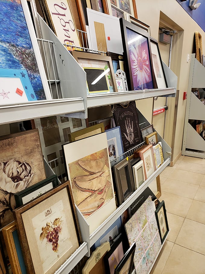 The art section resembles a gallery where frames outnumber canvases, and someone's discarded landscape painting might become your statement piece.