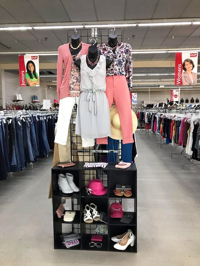 Fashion forward without the financial setback—these carefully styled mannequins showcase secondhand style that looks anything but second-rate.