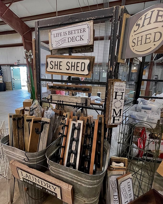 The "She Shed" section offers escape fantasies for anyone who's ever wanted a room that nobody else is allowed to reorganize.