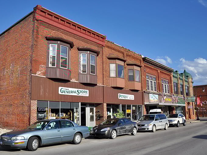 Classic brick storefronts line Manistique's downtown, where shopping local isn't a trend—it's just what everyone's always done.