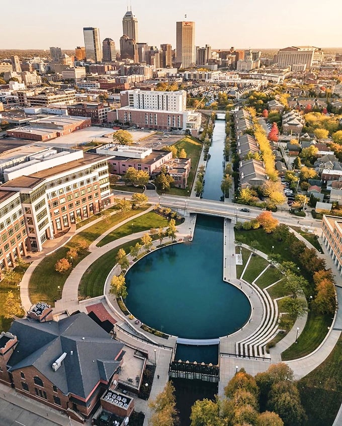 The Circle City's downtown canal provides urban oasis vibes that would make any stressed-out visitor stop and breathe.
