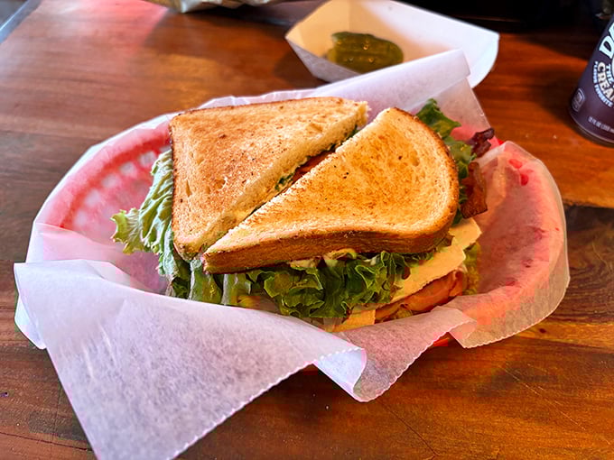 A classic BLT sits perfectly toasted, proving that sometimes simplicity executed flawlessly beats complexity every single time here.