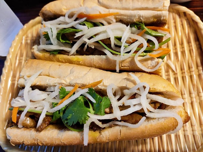The humble bánh mì—Vietnam's gift to sandwich architecture. Crispy bread, pickled vegetables, and savory fillings create the perfect handheld vacation for your taste buds.