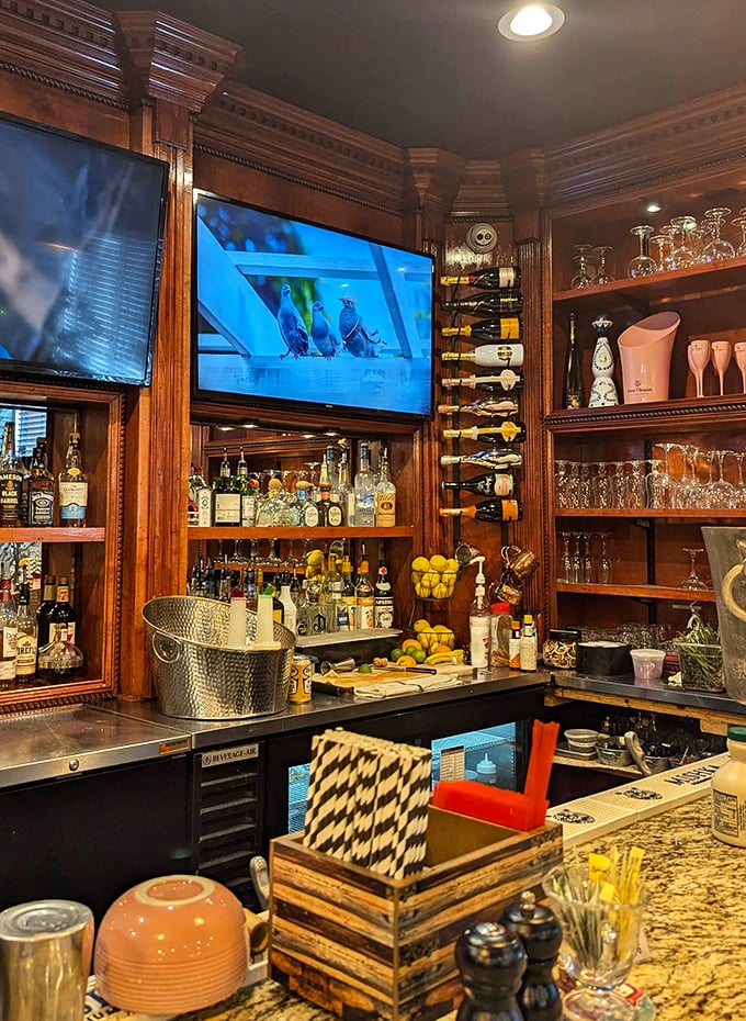 This isn't just a bar—it's a liquid library. Those lemons aren't just garnish; they're waiting to transform your ordinary drink into something memorable.