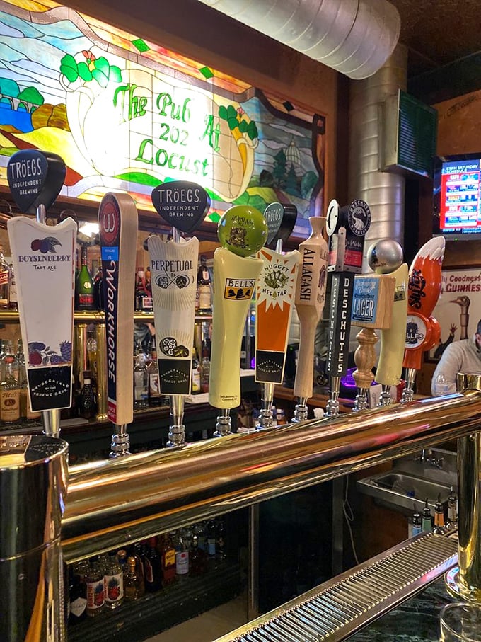 A tap lineup featuring local Pennsylvania breweries alongside Irish classics – proof that McGrath's honors both its Emerald Isle roots and its Keystone State home.