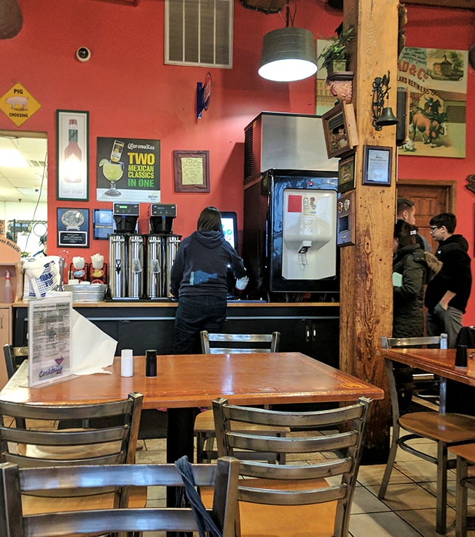 The self-serve beverage station—where sweet tea flows like liquid gold and refills are just an arm's reach away. Hydration station for BBQ nation.