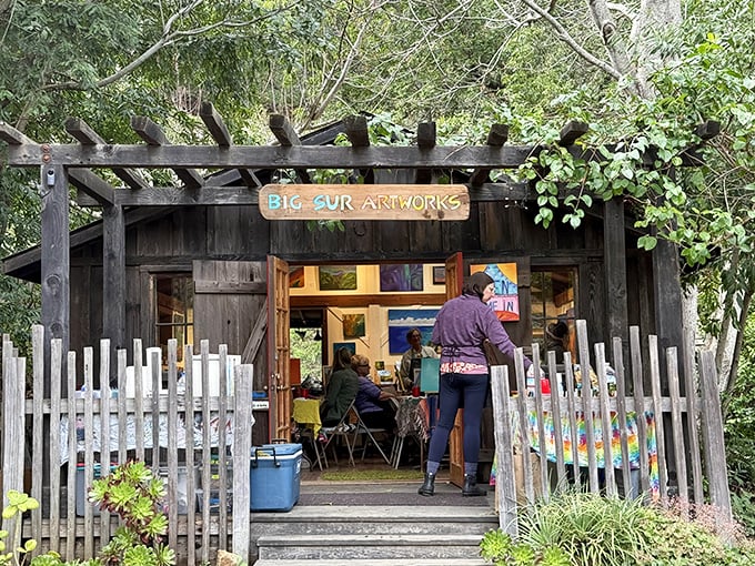 Big Sur Artworks—where creativity flows as naturally as the nearby streams, housed in a cabin that looks like a storybook come to life.