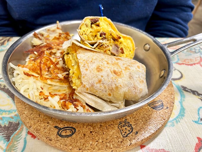 The breakfast burrito's sophisticated cousin has arrived, bringing eggs and hash browns along for the perfectly portable morning meal.