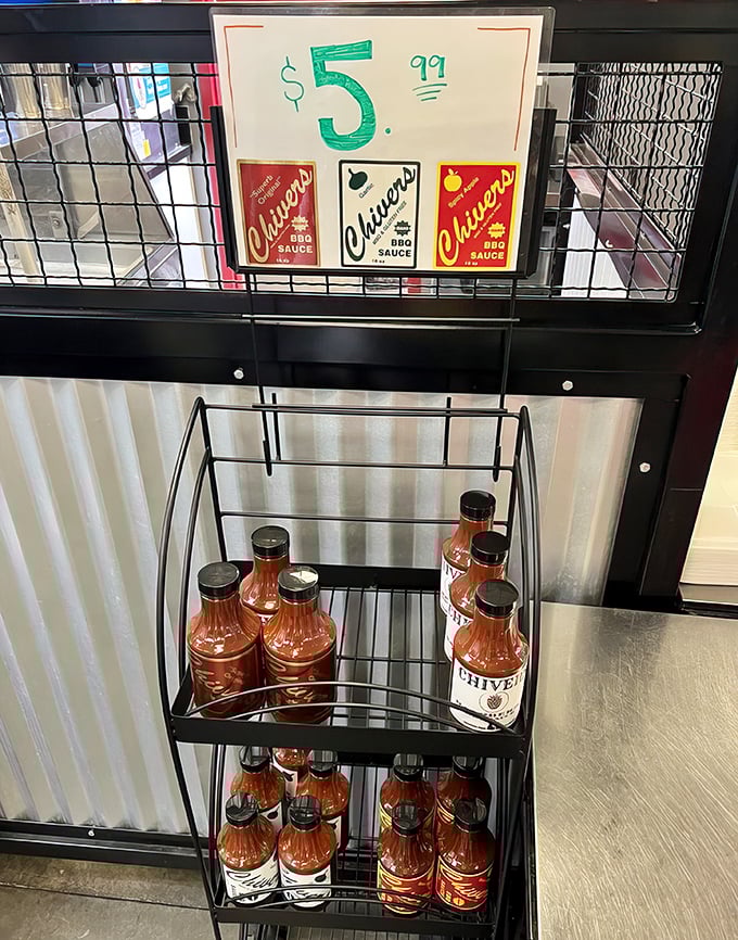 A shrine to sauce—because sometimes a burger masterpiece needs that final stroke of condiment genius.