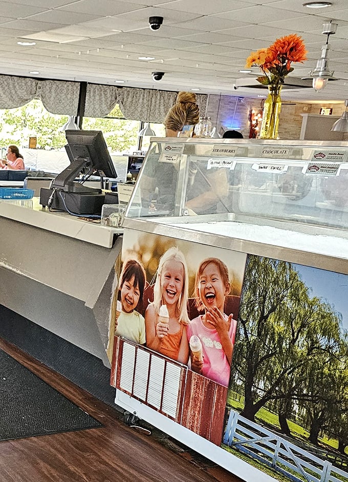 An ice cream counter that understands sometimes dessert isn't just a want—it's a constitutional right.