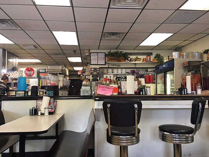 The counter seats—where solo diners become part of the Osteen family and servers remember your coffee preferences better than your spouse does.
