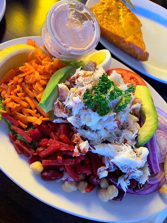 This Crab Louie salad isn't just lunch—it's a colorful celebration where fresh crab is the guest of honor at a vegetable party.