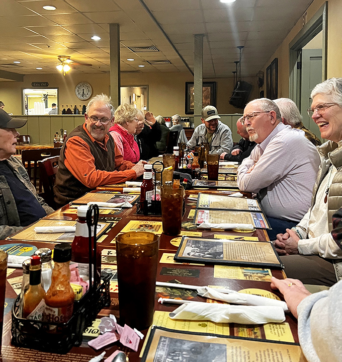Regulars gathering for their barbecue communion – the kind of scene that's played out here for generations. These folks know what's good.