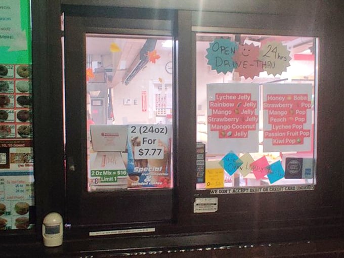 The drive-thru window – for when you need your donut fix without the commitment of pants with actual buttons.